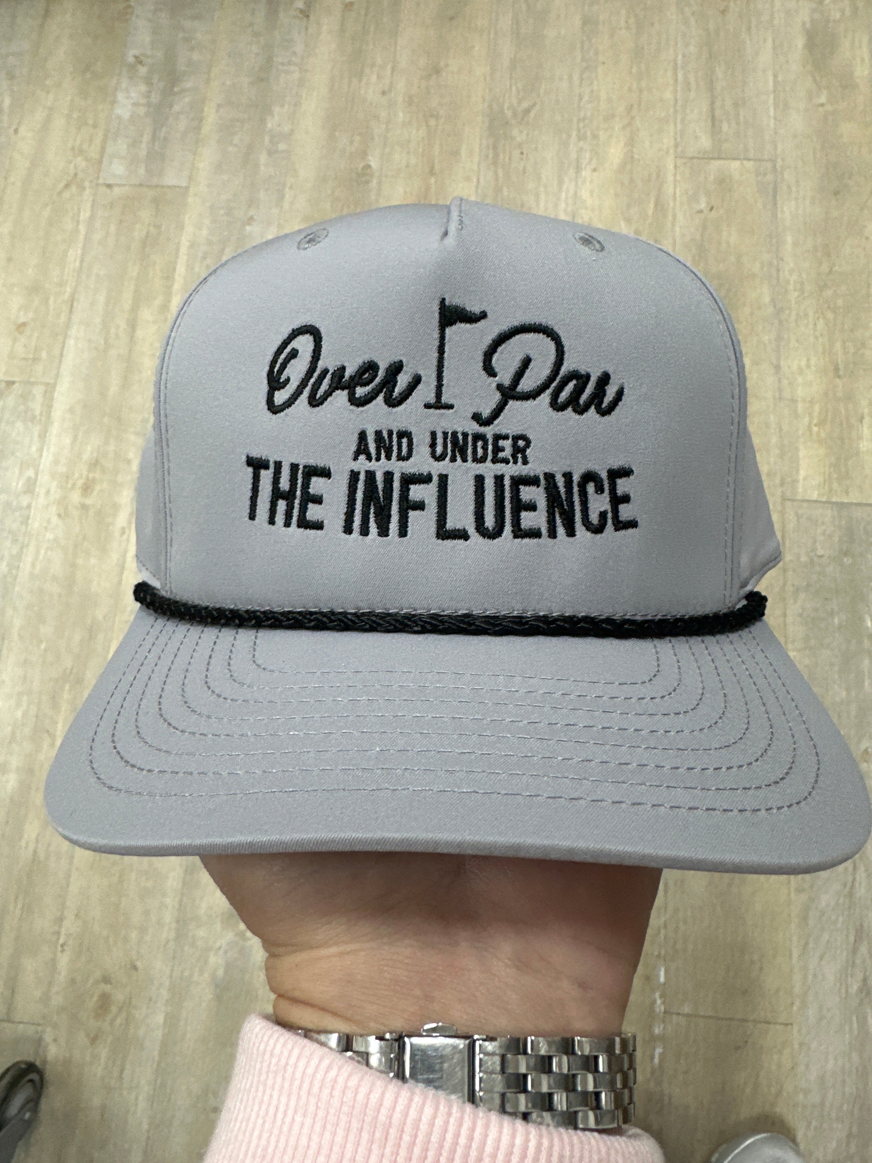 GRAY WITH BLACK ROPE HAT - OVER PAR AND UNDER INFLUENCE BLACK – Pharm ...